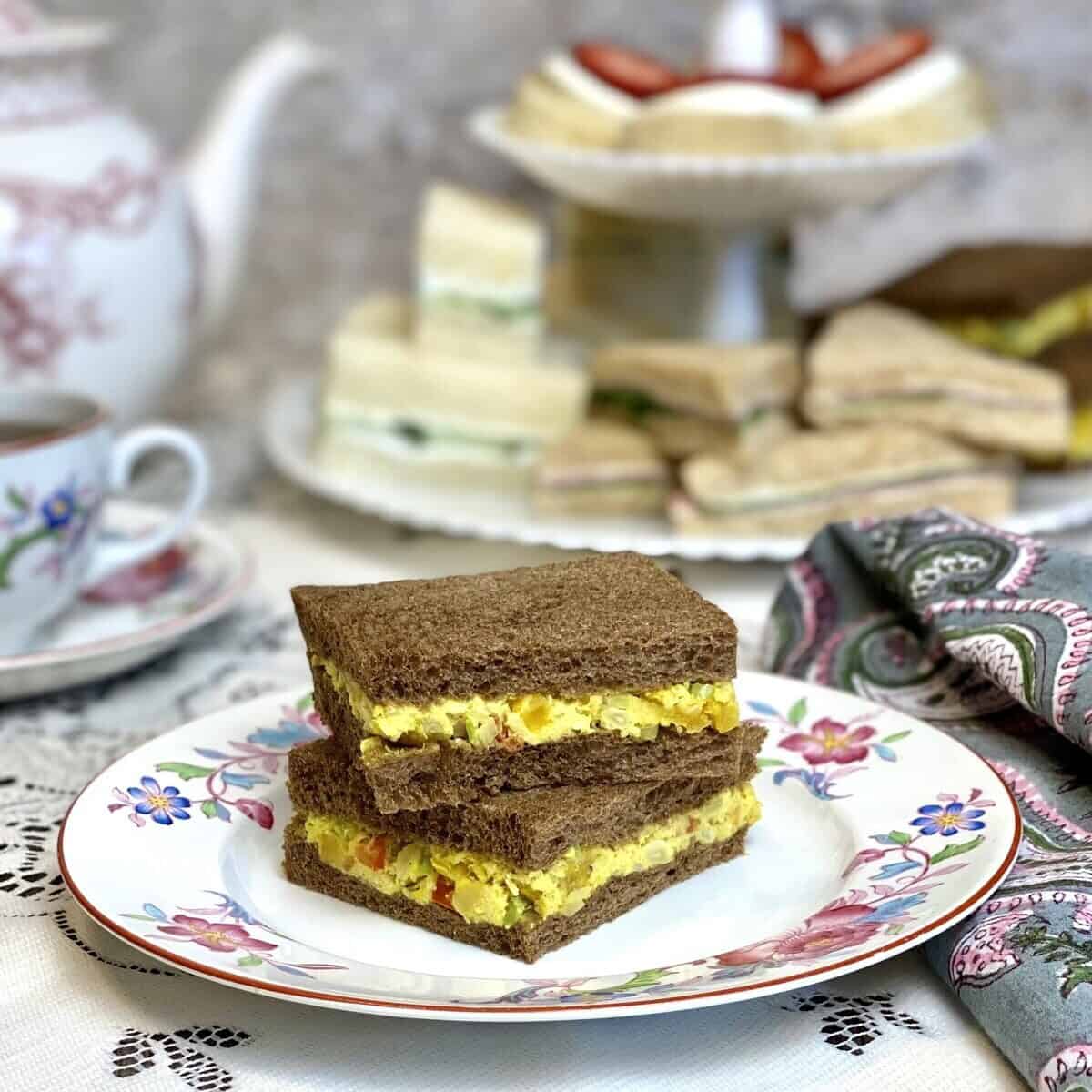 Curry Chicken Tea Sandwich - The Measured Scoop